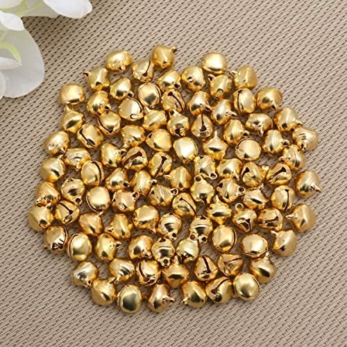 Buy Partunay Set of 200 Mini Christmas Jingle Bells - Golden Metal ...