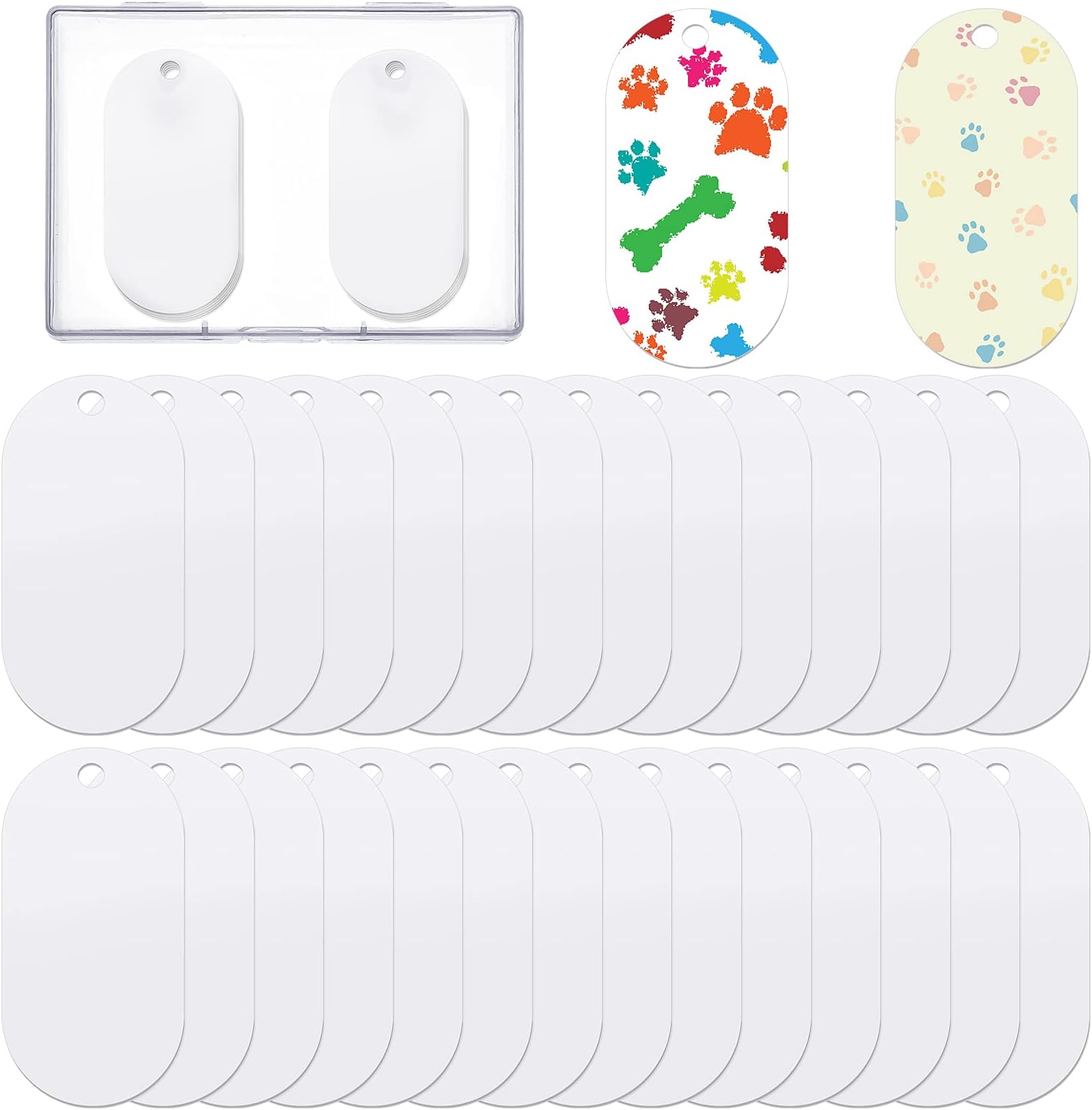 Amazon.com : Hicarer 30 Sets Sublimation Blank Dog Tags Set Includes ...