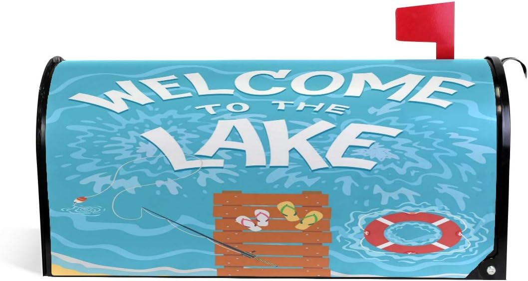 Amazon.com: SUABO Welcome to The Lake Mailbox Cover, Standard Size ...