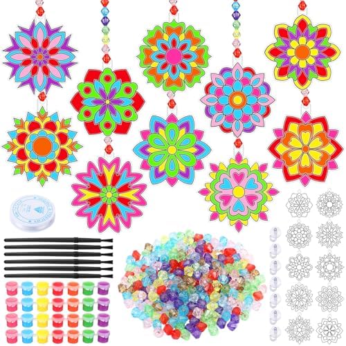 Amazon.com: Sonwyoung 30 Sets Summer Mandala Suncatchers Craft Kits ...