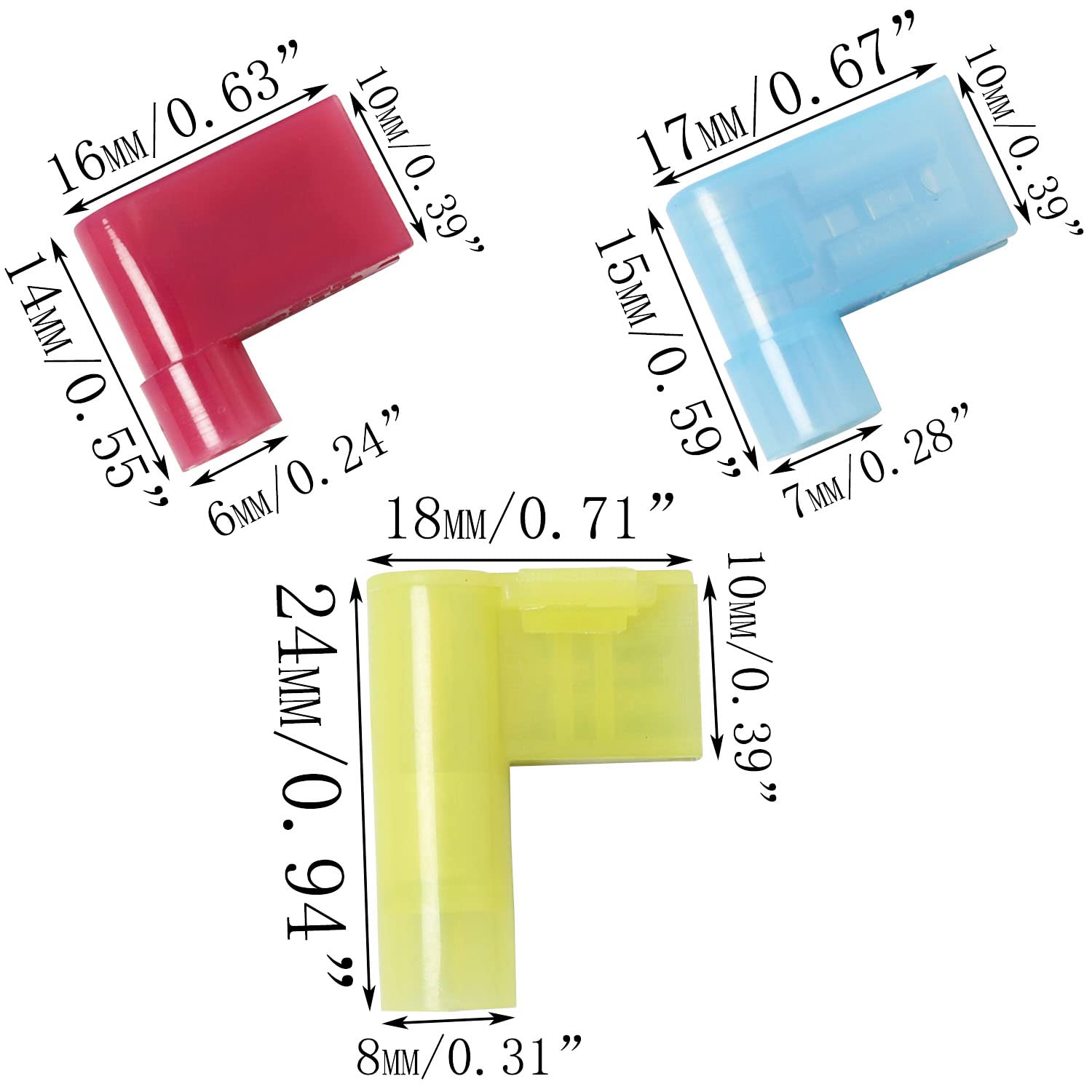 Snapklik.com : 60PCS Nylon Flag Spade Quick Disconnects Female Wire ...