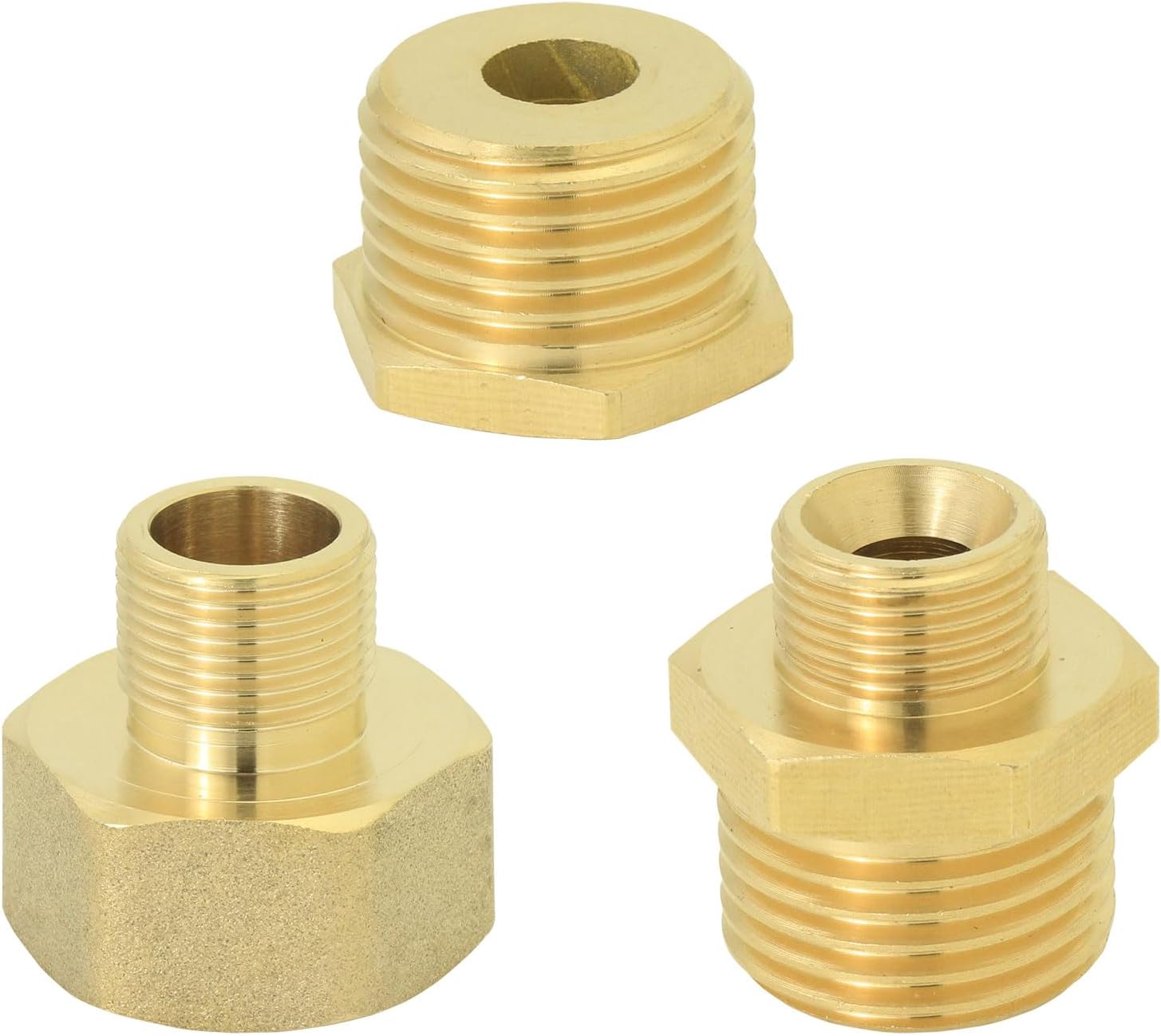 Amazon.com: 1/2" to 3/8" Male-Female Thread Adapter – Brass Pipe ...