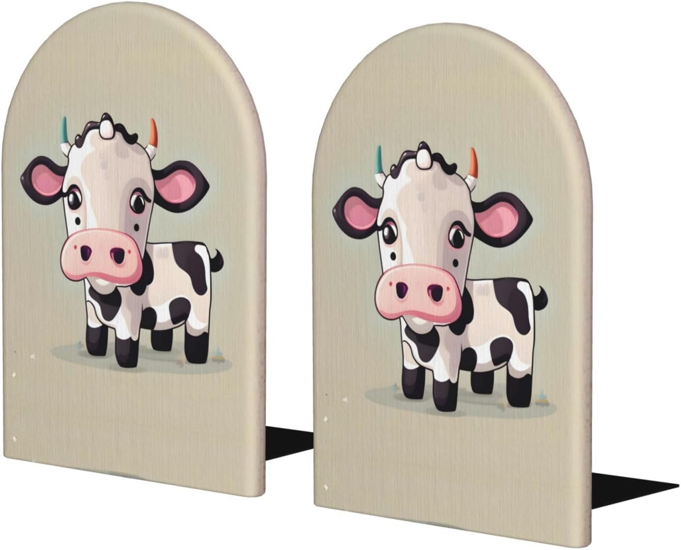 Amazon.com: Sdegtho Cute White Cow Book Ends for Shelves,Wooden ...
