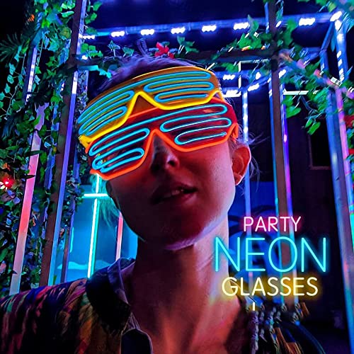 AUGEN Light Up Glasses Glow in The Dark Party Favor Wireless LED ...