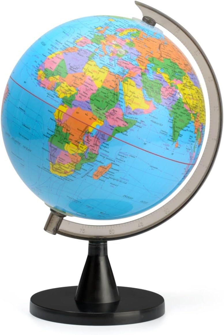 Exerz 21cm Illuminated Globe - Physical Map Daytime/Constellation Stars ...