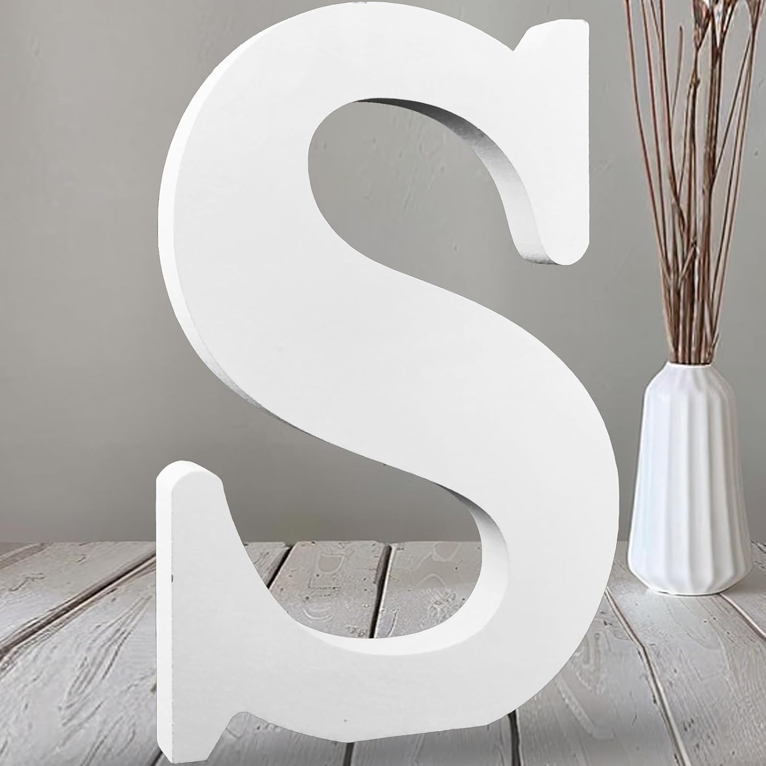 Amazon.com: AOCEAN 12 Inch White Big Wood Letters Unfinished Wooden ...