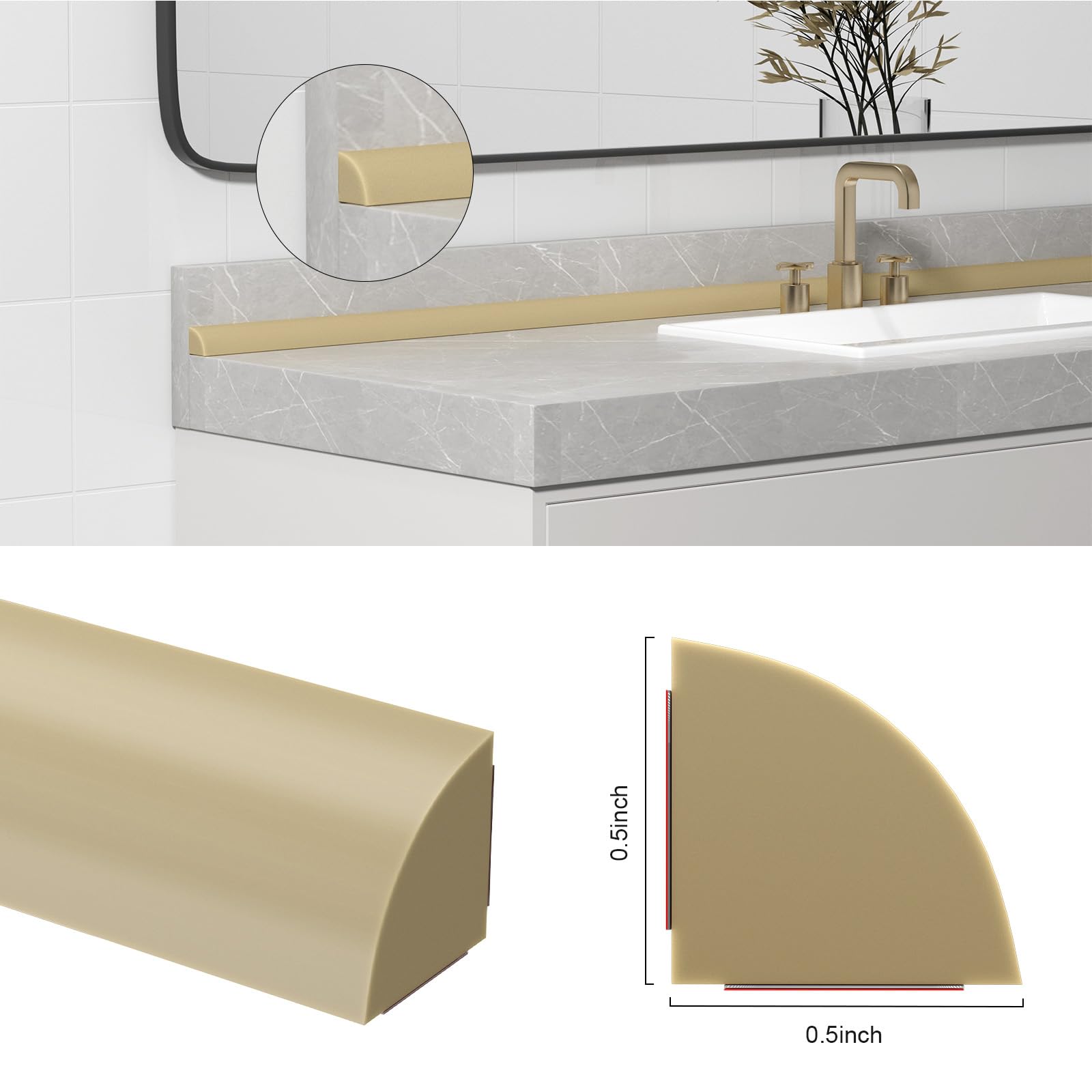 Snapklik.com : Flexible Quarter Round Molding,78Inch Self Adhesive Peel ...