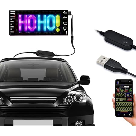 Amazon.com: Rayhome Mini LED Car Sign,6.7''x2.76''Flexible LED Matrix ...