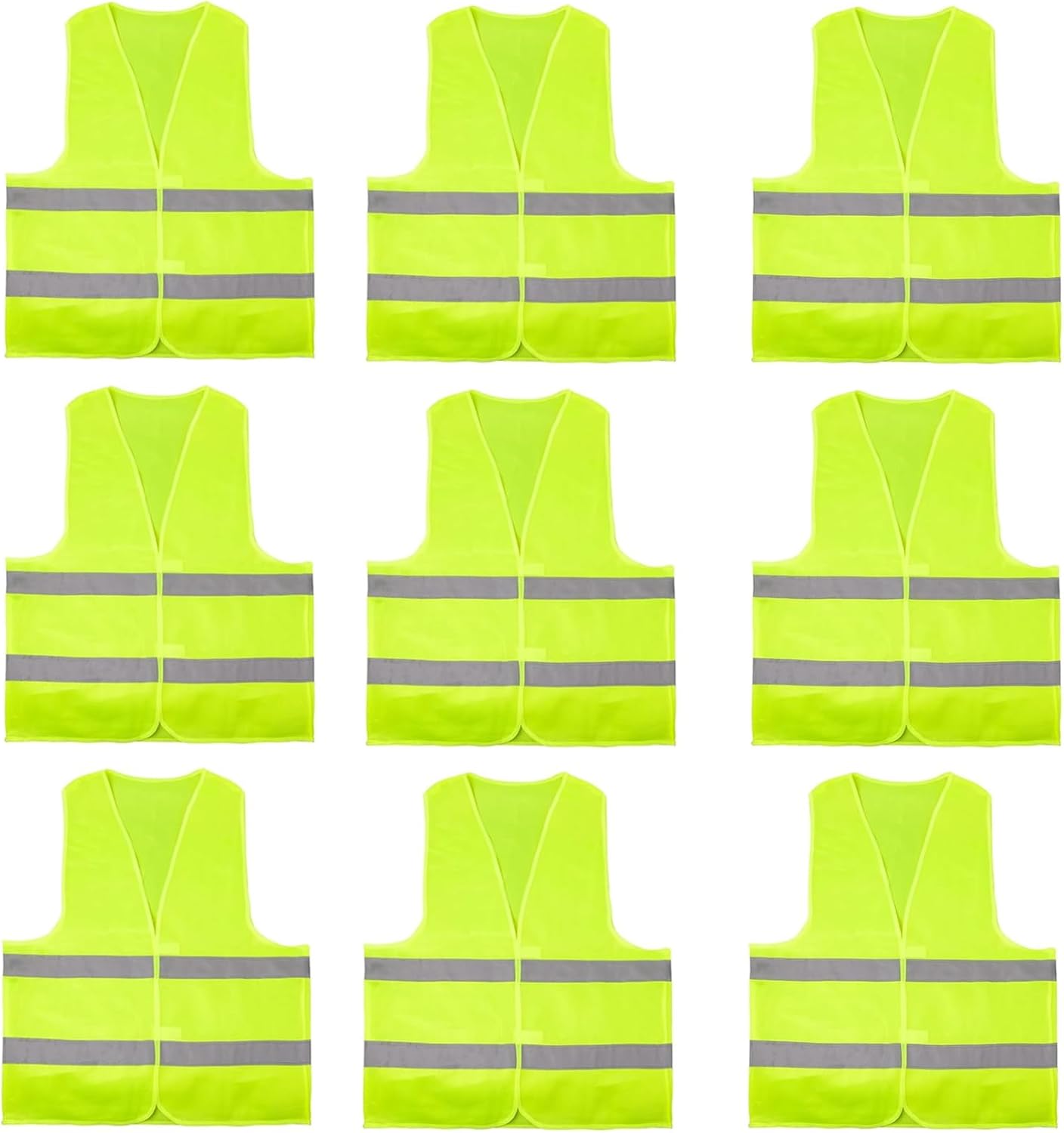 Safety Vest, 10 Pack High Visibility Vest Neon Reflective Construction ...