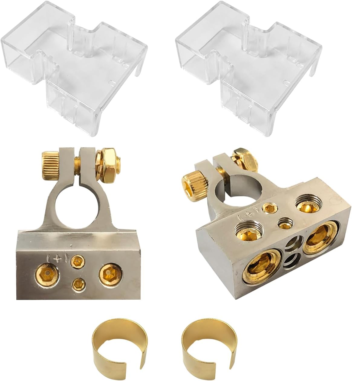 Amazon.com: Ziciner 1 Pair Battery Terminal Connectors, 0/2/4/6/8 Gauge ...