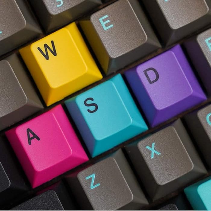 Buy Kelendle 4Pcs Personalized Colorful PBT WASD Keycaps Cherry Profile ...