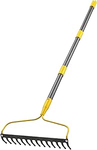 Amazon.com : Garden Rake,14 Tines Heavy Duty Bow Rake for Lawns,60 Inch ...