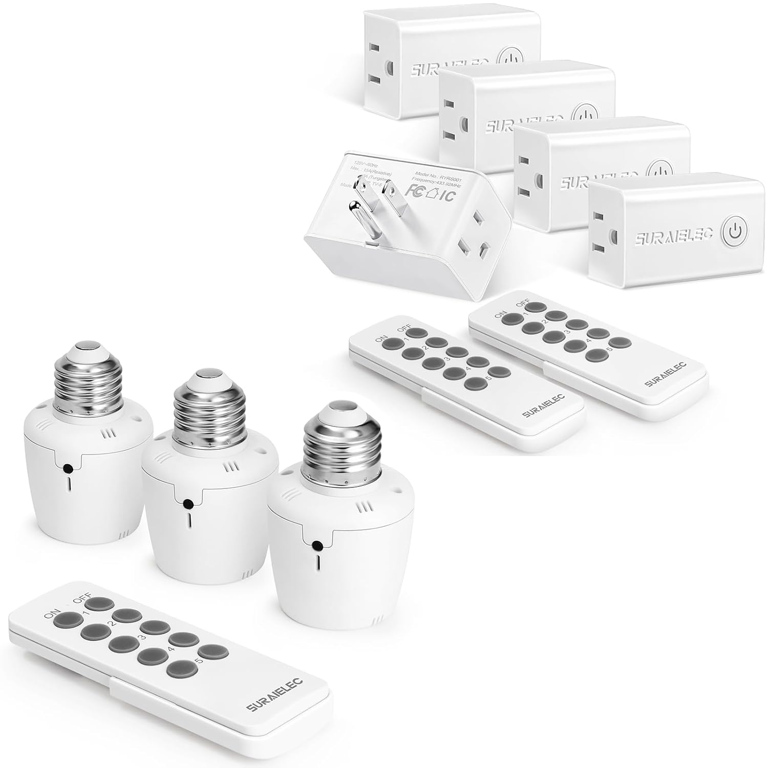 SURAIELEC Remote Control Light Socket and Wireless Remote Control ...