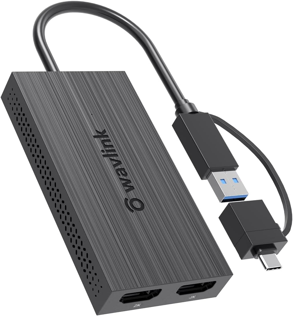 WAVLINK USB 3.0 adapter USB C para dual HDMI 4K- Suporte 4K@30Hz e ...