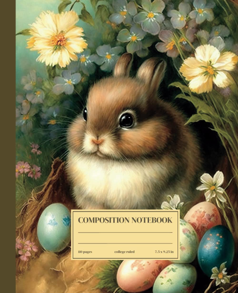 Composition Notebook: Cute Bunny Illustration, College Ruled Notebook ...