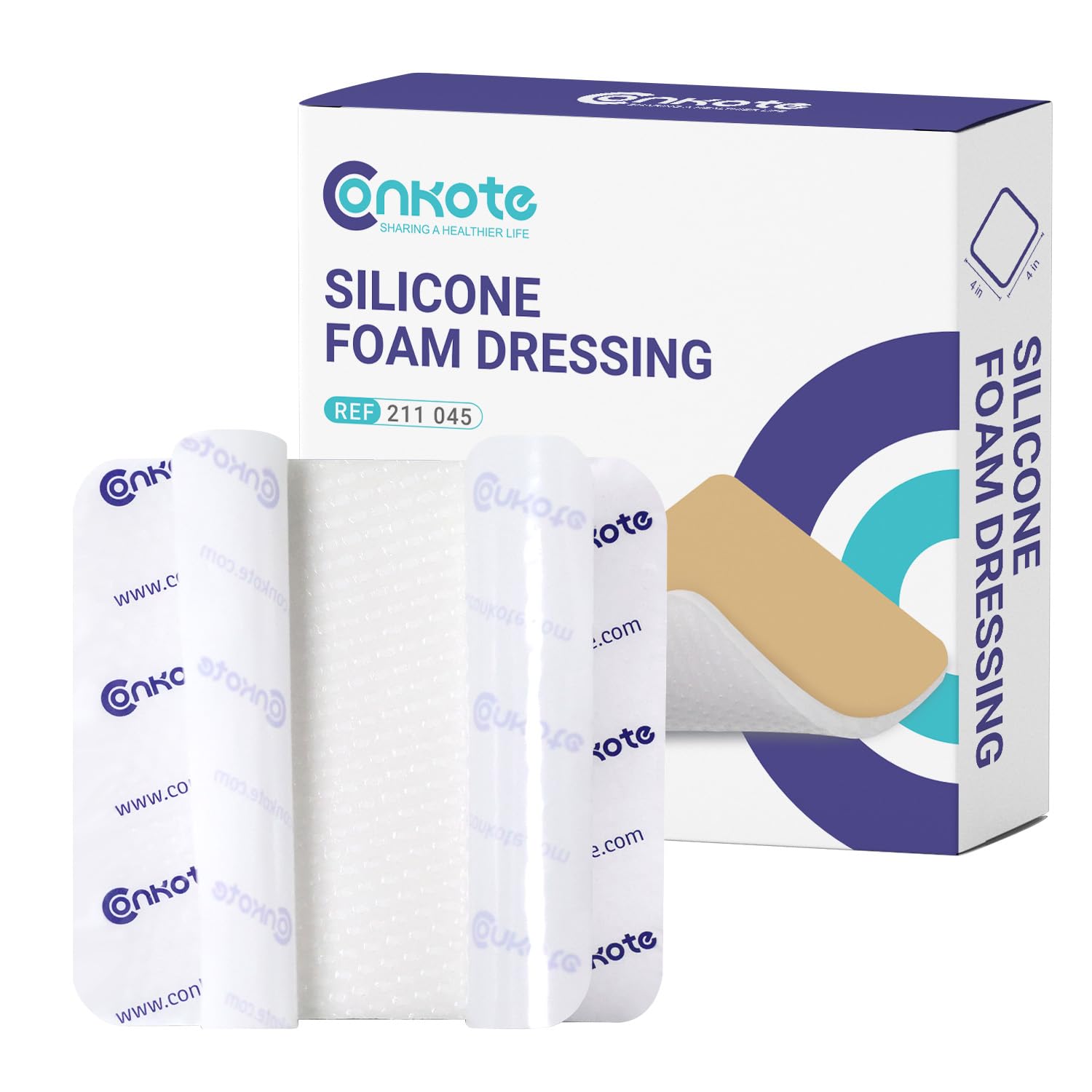 Snapklik.com : Conkote Silicone Foam Dressing Without Border For Wound ...