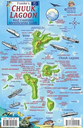 Chuuk (Truk) Lagoon Map & Reef Creatures Guide Franko Maps Laminated Fish Card: Franko Maps Ltd ...