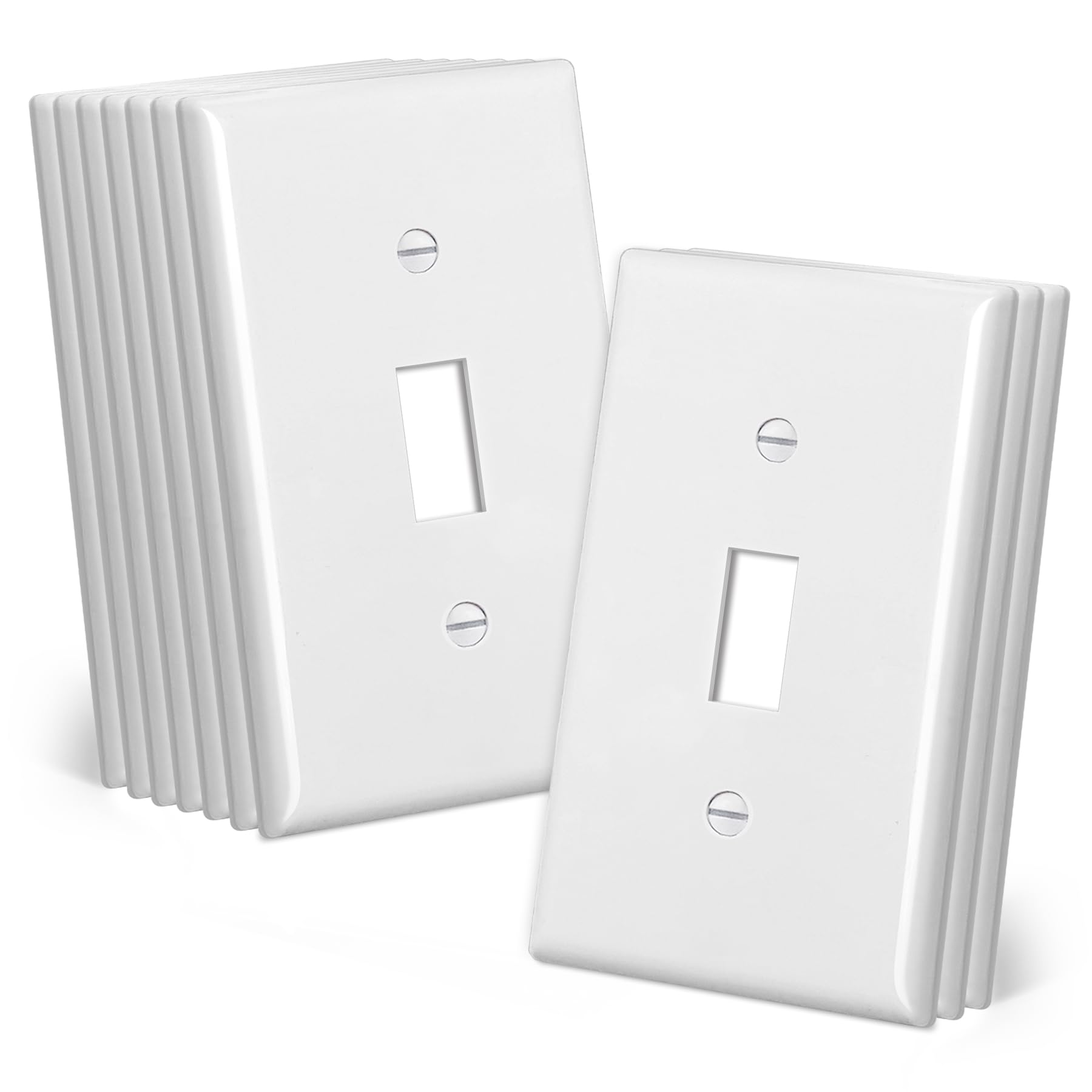 CML Mid-Size Light Switch Cover Plate, 10 Pack Toggle Switch Plate ...