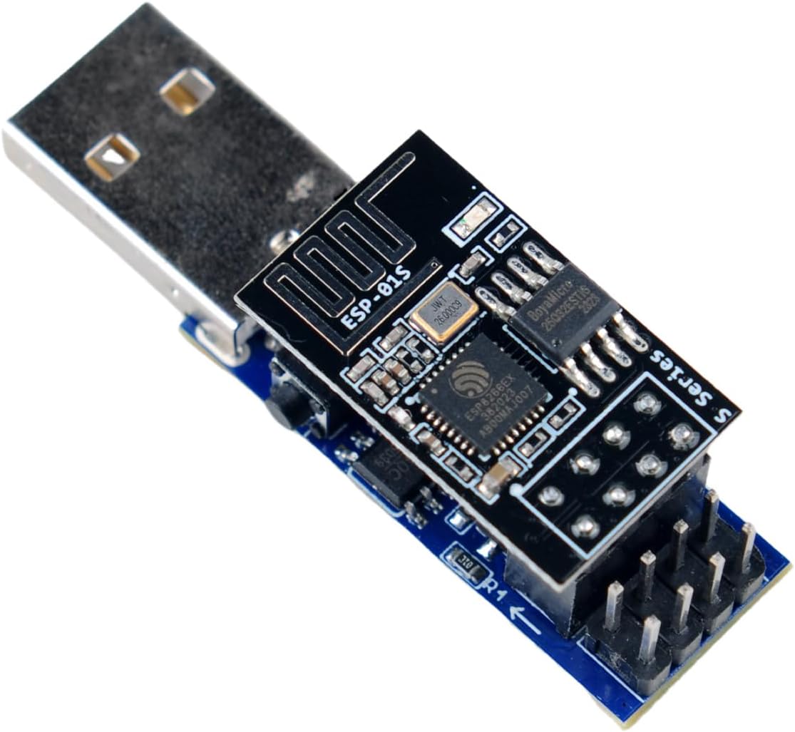 Amazon.com: Stemedu USB 轉 ESP8266 ESP-01 串列無線收發器 4MB SPI Flash WiFi 模組 ...