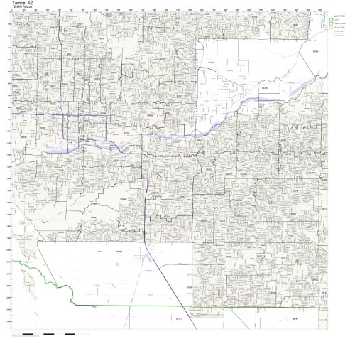 Amazon.com: Working Maps Tempe, AZ Zip Code Map Laminated : Office Products