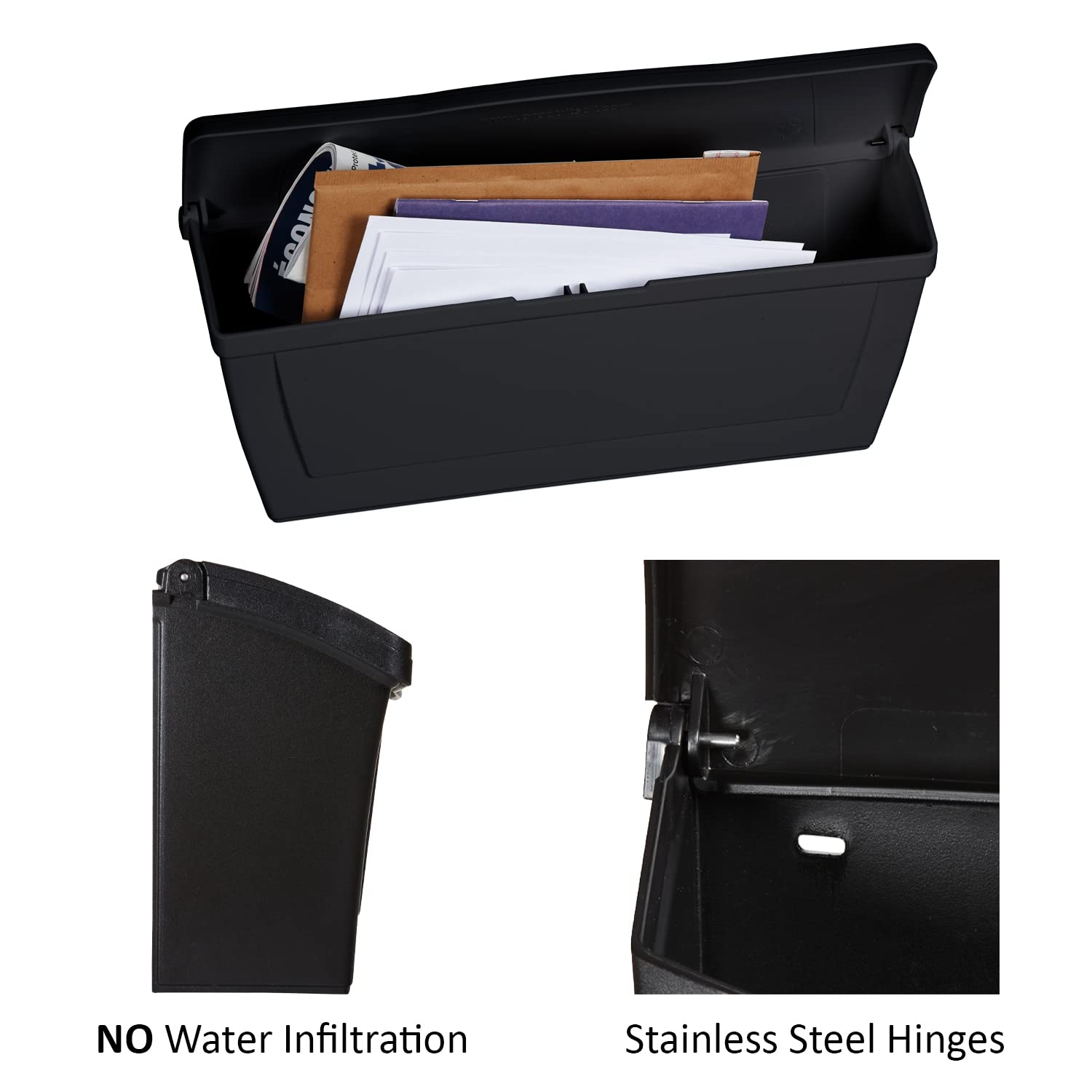 Large Mailboxes For Outside Wall Mount Mailbox - Sleek Black Outdoor ...