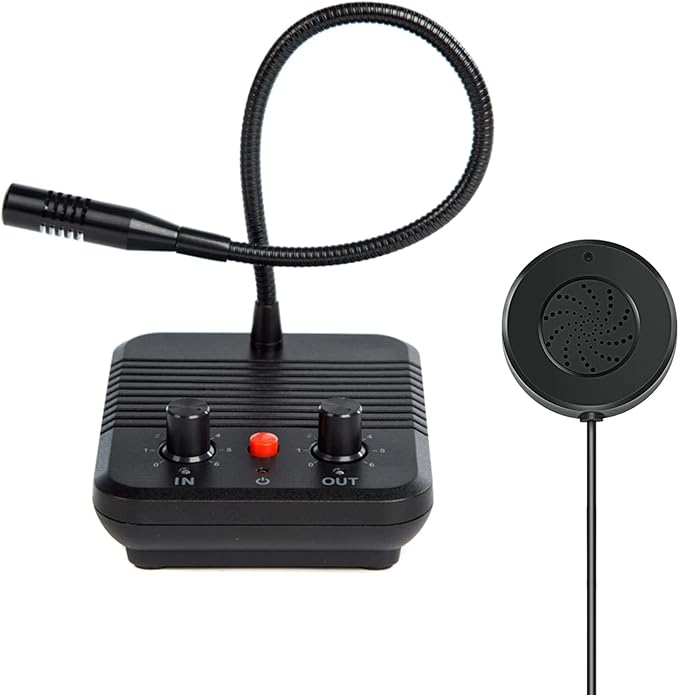 Window Intercom Dual-Way Intercommunication Microphone and Bank Counter Window Intercom System ...