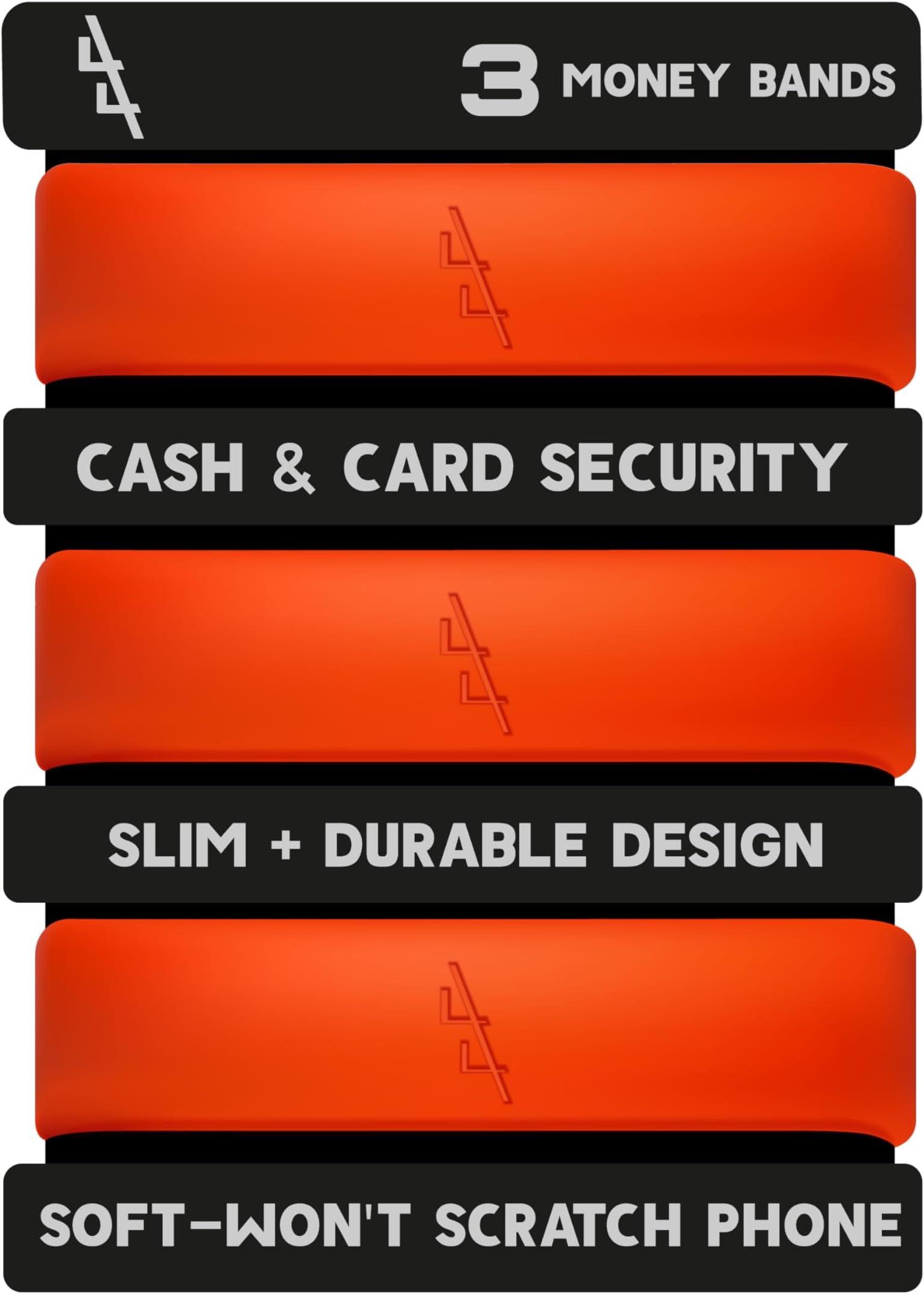44 Rubber Silicone Money Bands for Cash & Cards (3), Wallet Money Clip ...