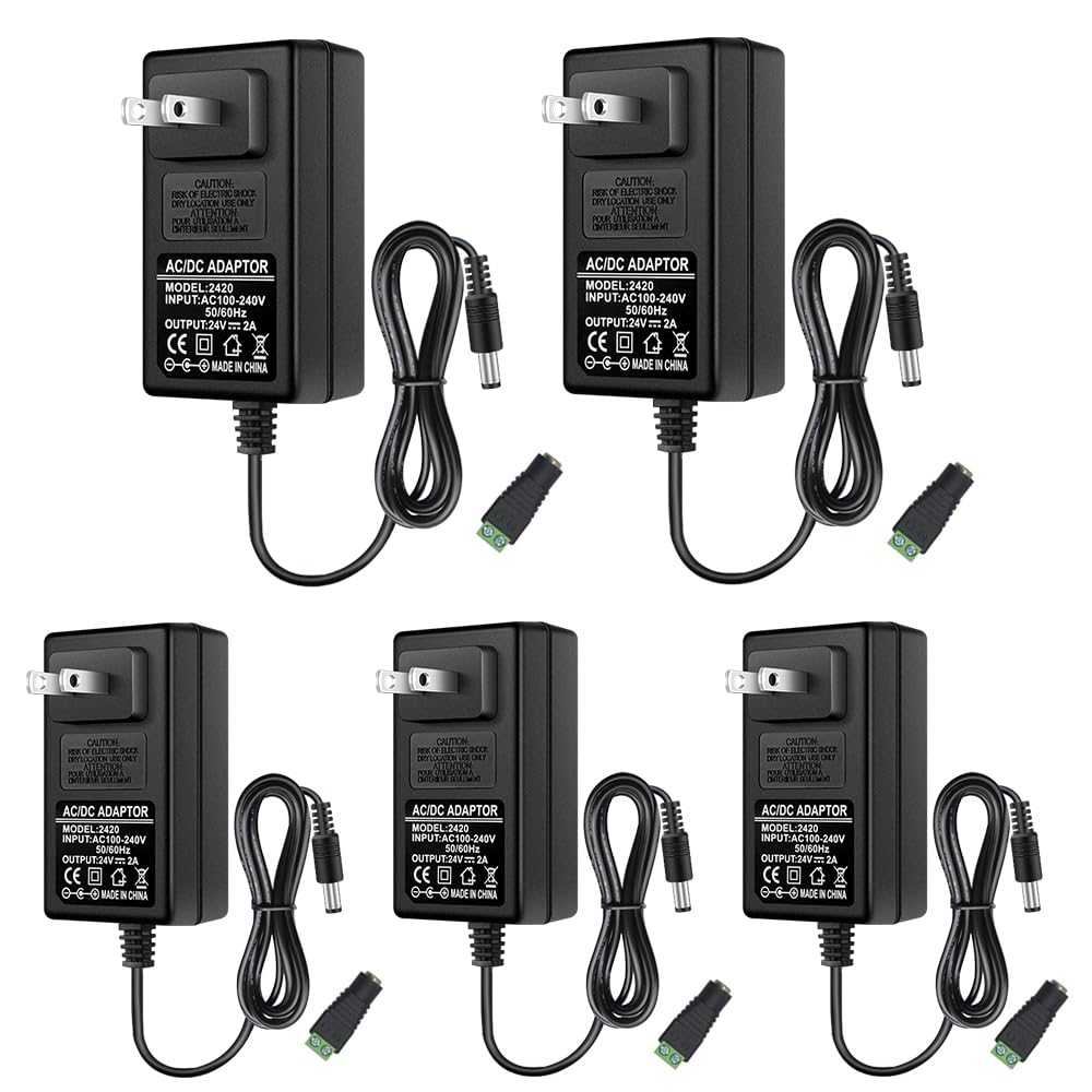 Amazon.com: 24V Power Supply, 24 Volt 2A 48W LED Power Supply Adapter ...