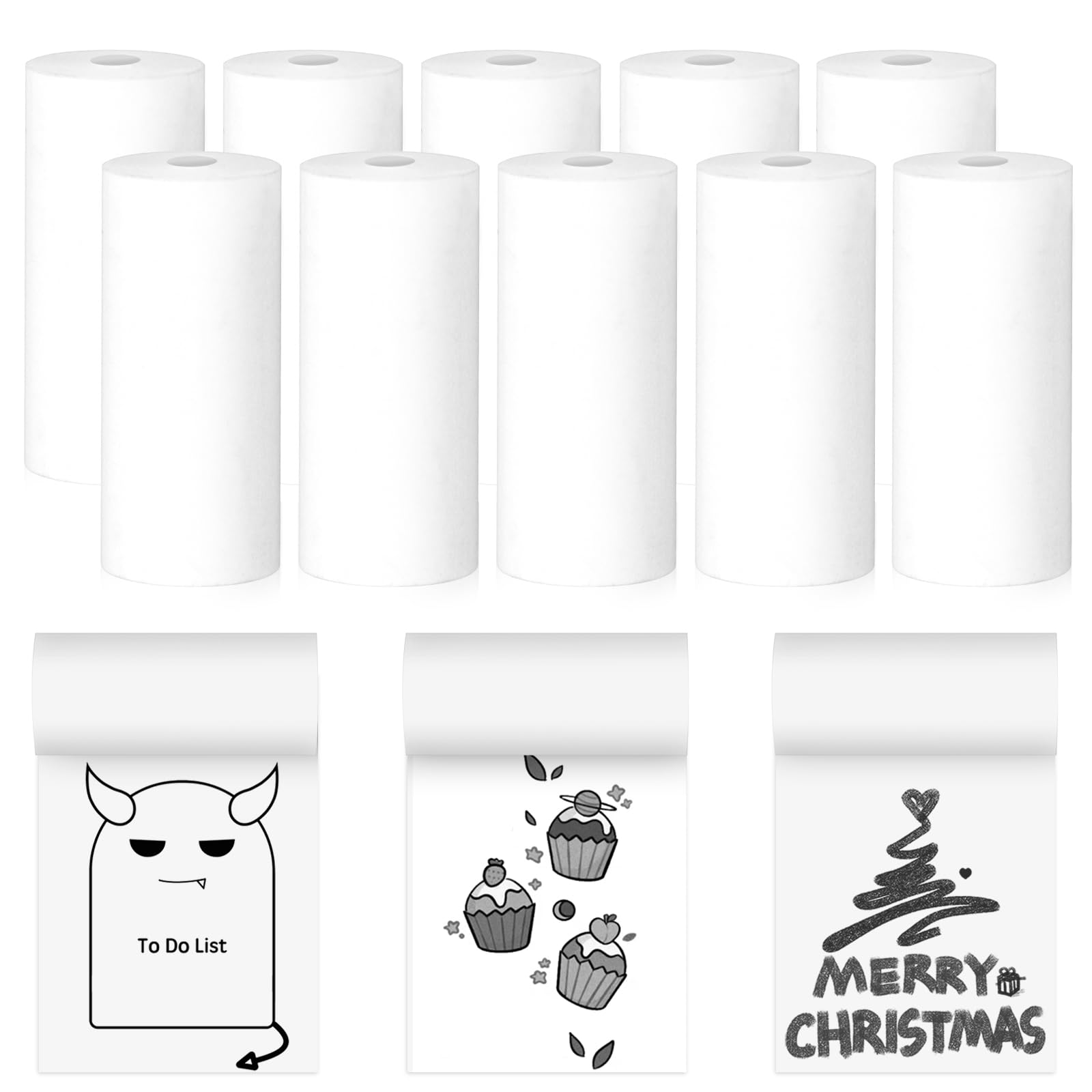 Amazon.com : 10 Rolls 2.2in x 19ft White Thermal Printer Paper Rolls ...