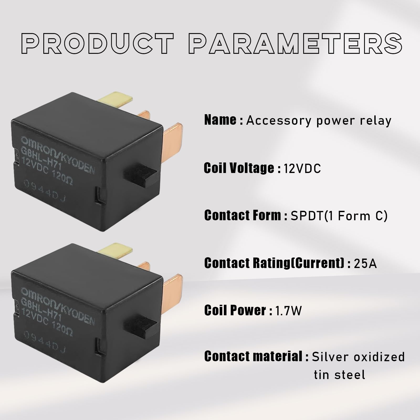 KVAEY 2 PCS Car AC Relay, G8HL-H71 4 Pin Multiple Use Power Relay ...