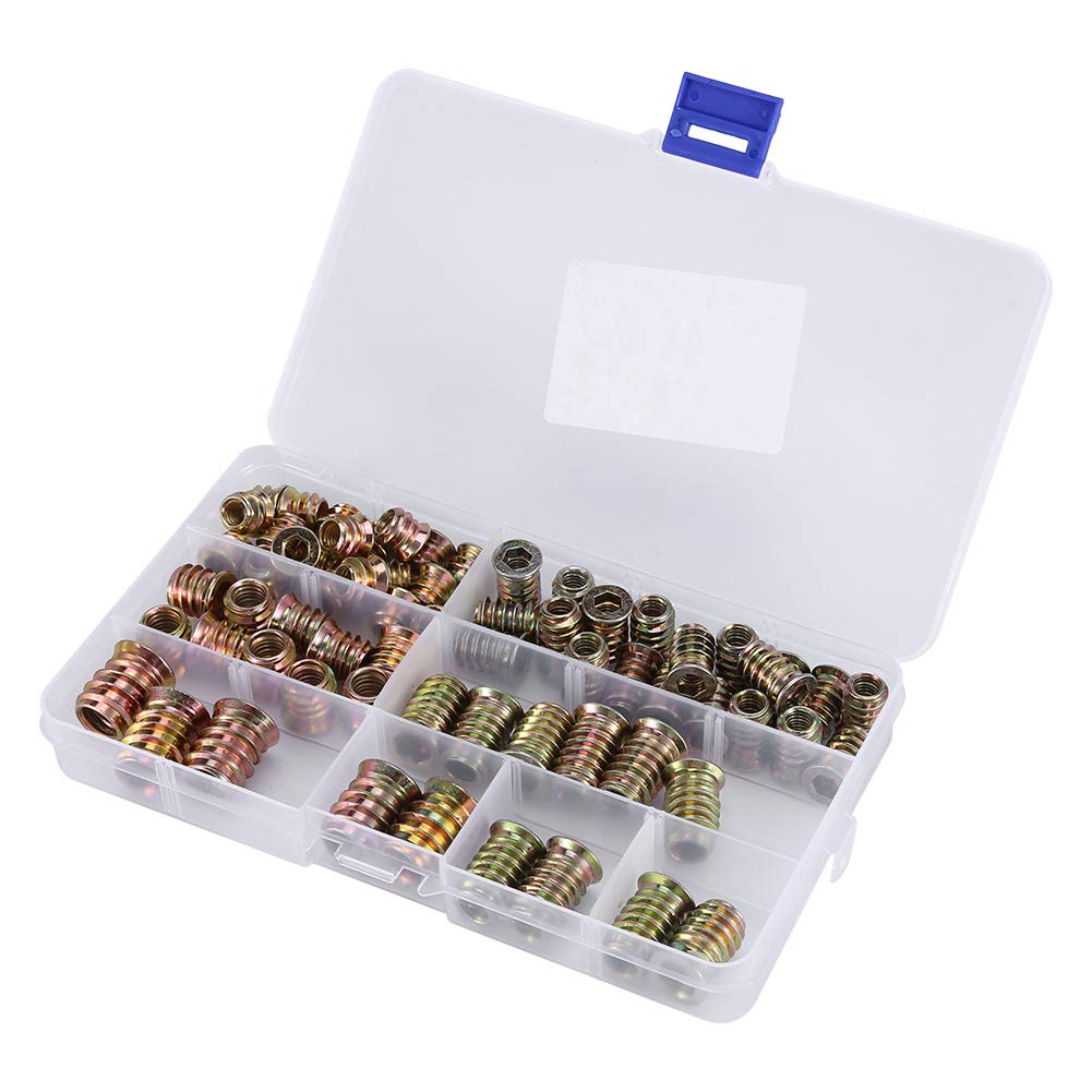 65Pcs Iron Threaded Insert Nut Hex Drive Flush Internal Threads Nut ...