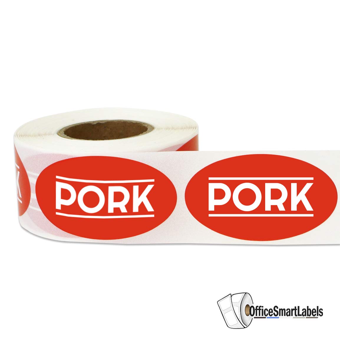 Snapklik.com : Pork Stickers - 1.75 X 1 Inch Pork Meat Labels In Bright ...