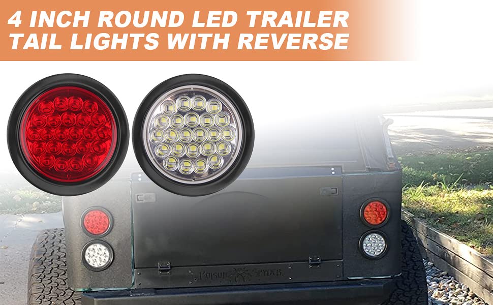 4 Inch Round Tail Lights 4inch 12 LED Round Tail Lights Kit Including