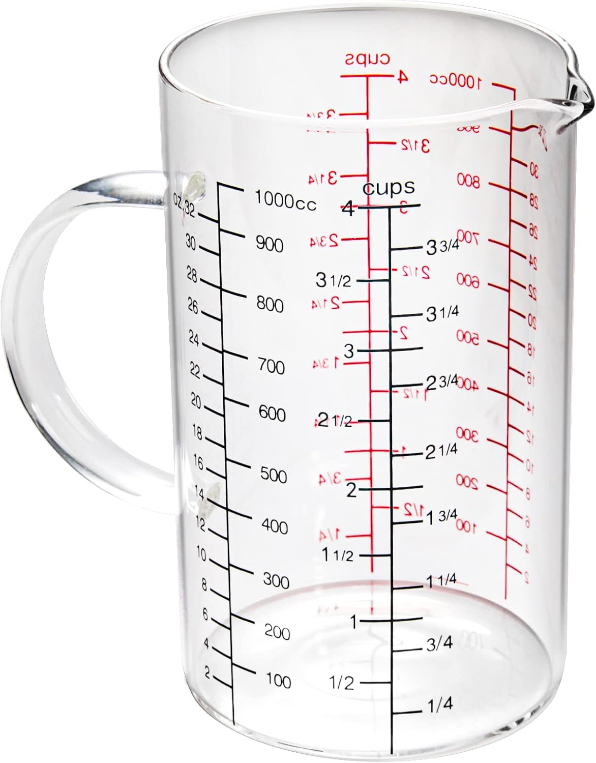 Amazon.com: 77L Glass Measuring Cup with Handle, [Double-Sided ...