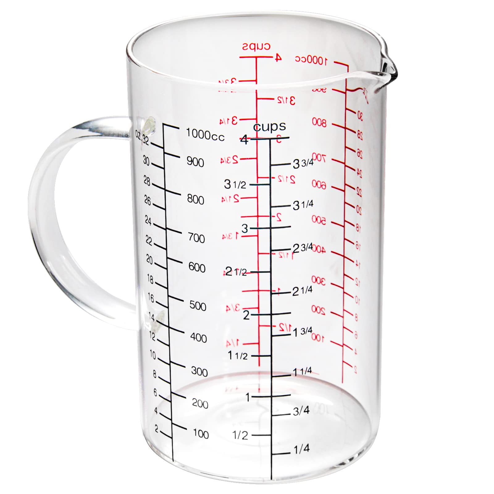 Amazon.com: 77L Glass Measuring Cup with Handle, [Double-Sided ...