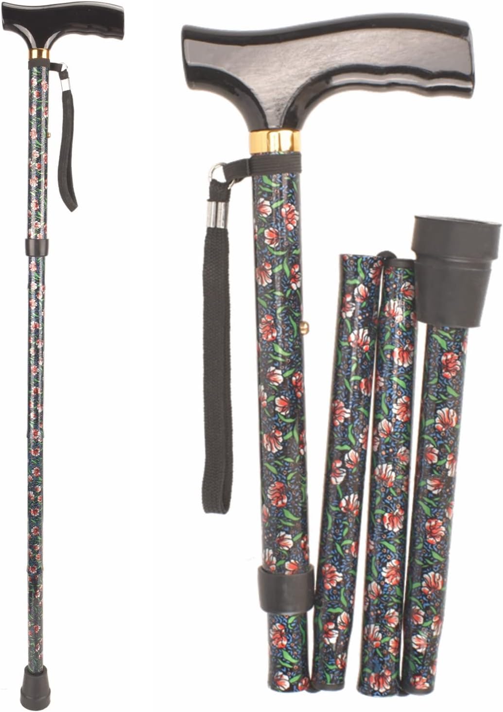 Foldable Walking Cane, Portable Hand Walking Stick, Walking Cane with ...