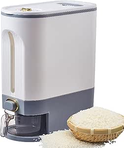 Amazon.com: Rice Storage Container, Airtight Rice Dispenser, Large ...