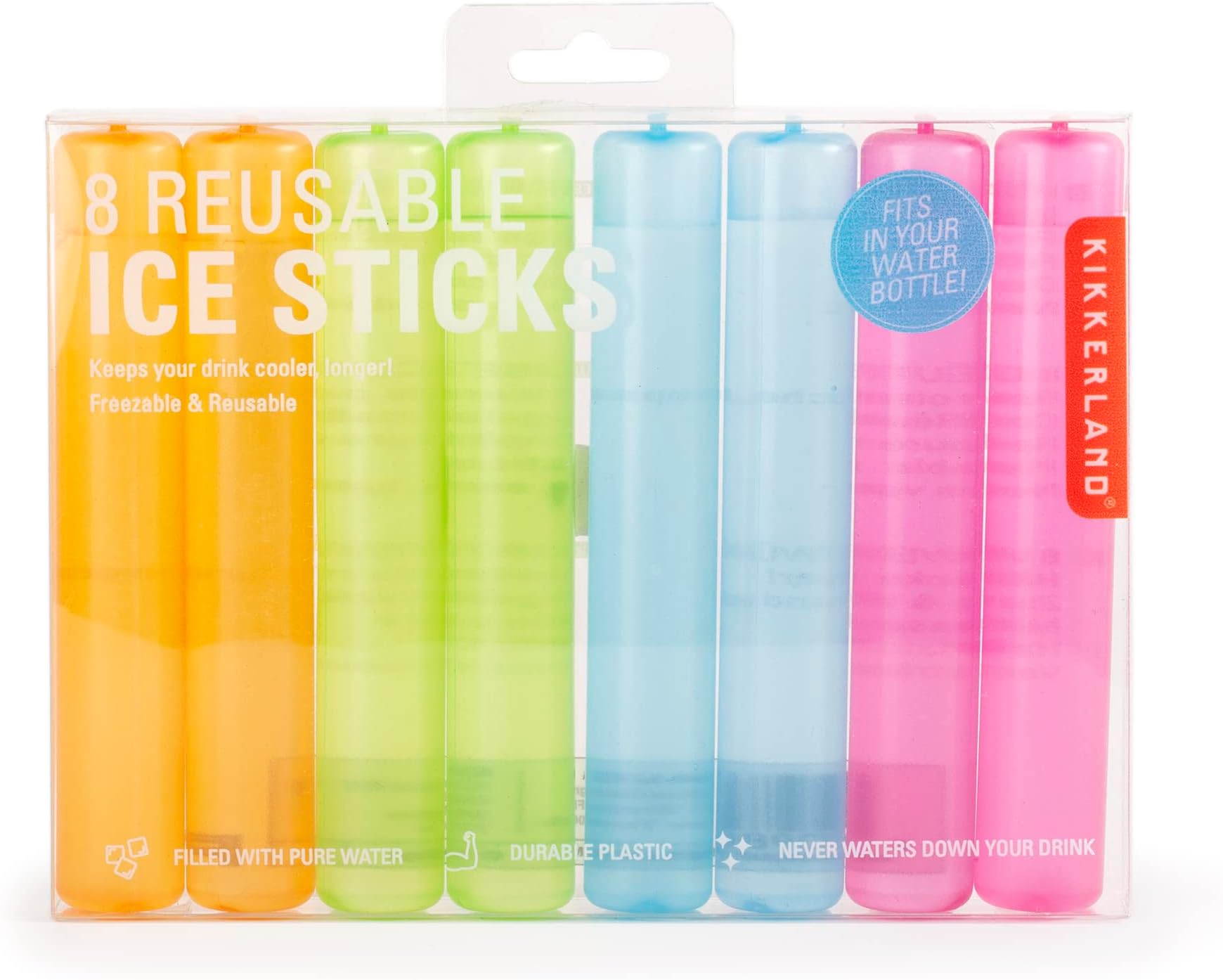 Amazon.com: Kikkerland Colorful Reusable Plastic Ice Cubes, Washable ...