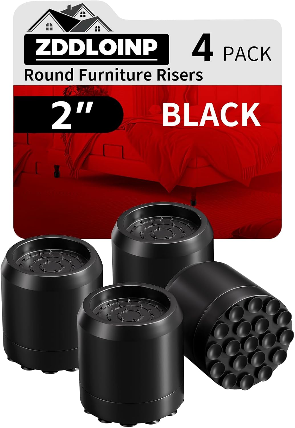 Amazon.com: ZDDLOINP Bed Risers 2 Inch, Round Furniture Risers with ...
