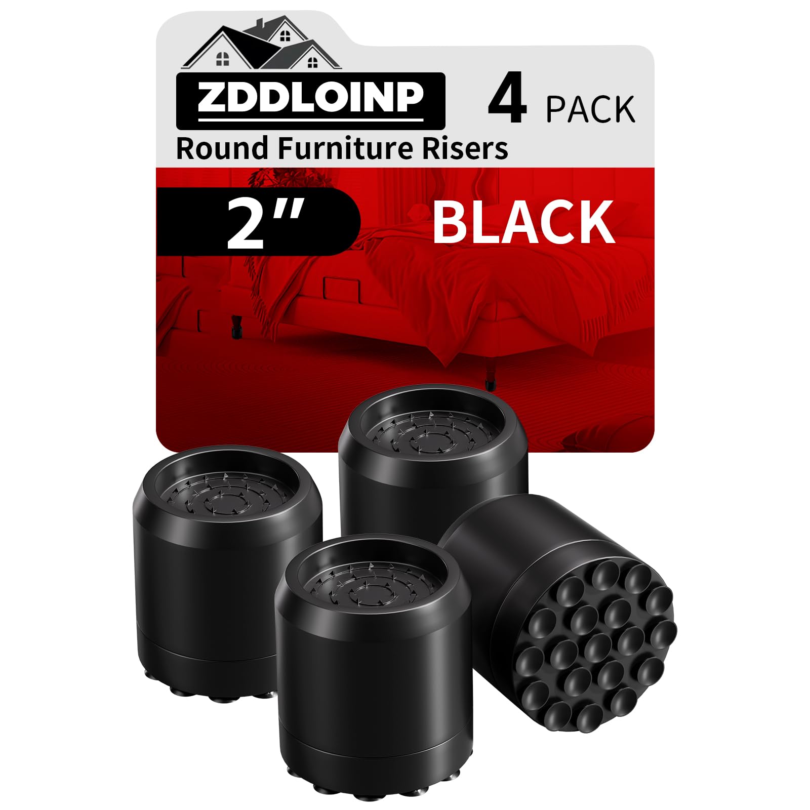 Amazon.com: ZDDLOINP Bed Risers 2 Inch, Round Furniture Risers with ...