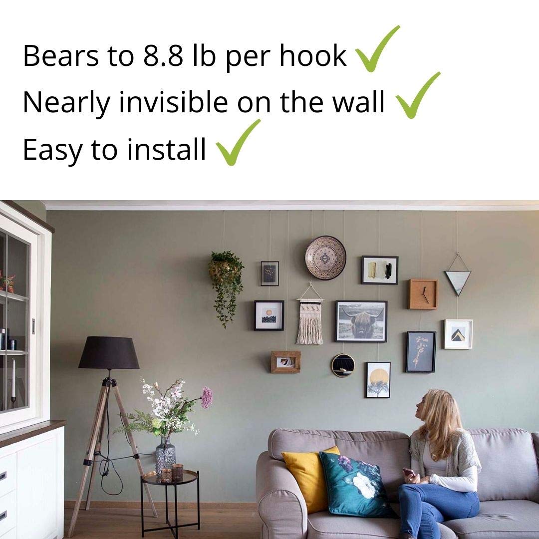 STAS Minirail Picture Hanging System Set - Covers 4.92 ft of Wall Space ...