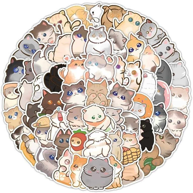 Amazon.com: 100 Pcs Cute Cat Meme Stickers – Funny & Durable Waterproof ...