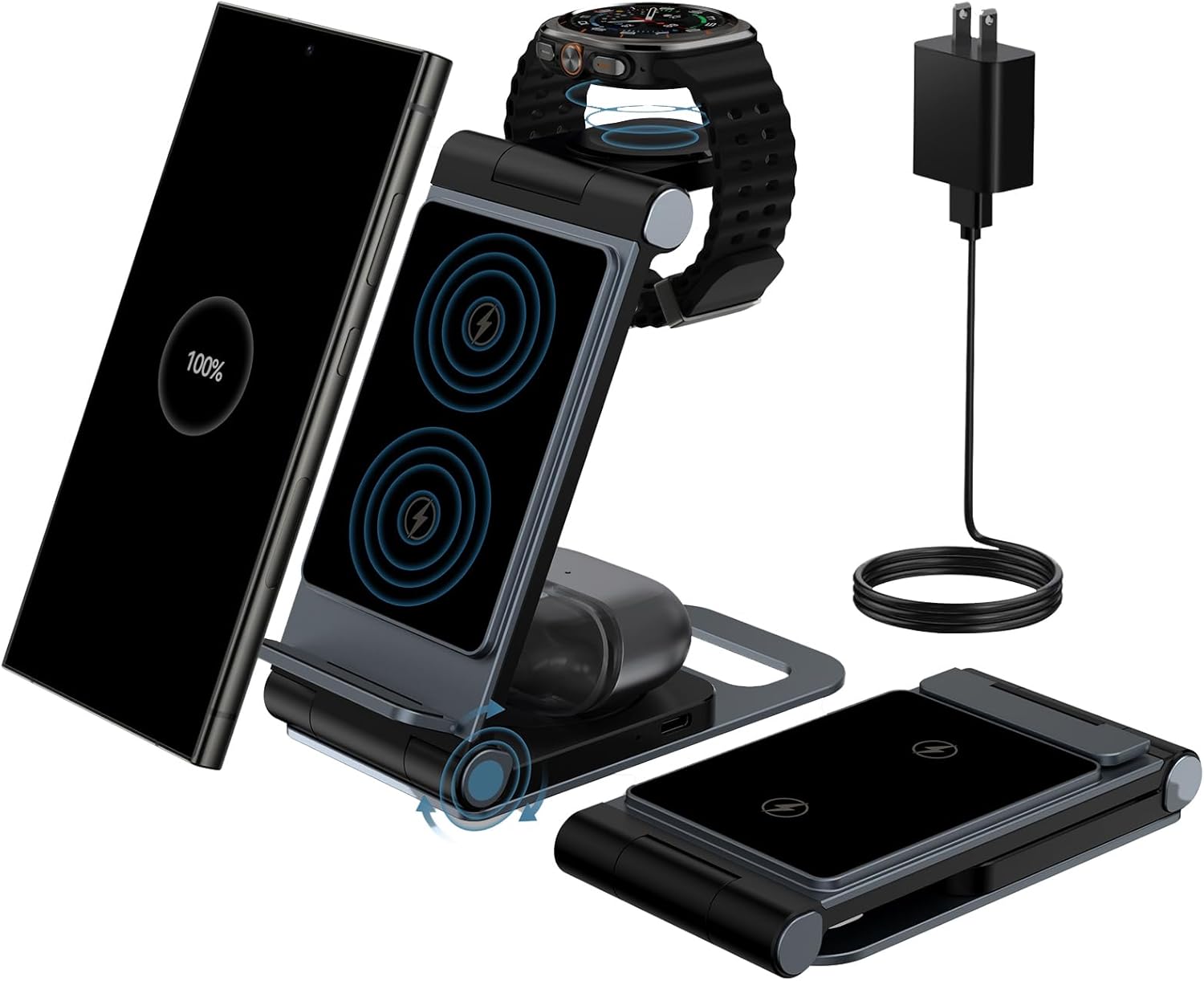 Chargeur Induction 3 en 1 pour Samsung S25 Ultra S24 S23 Z Flip Z Fold ...