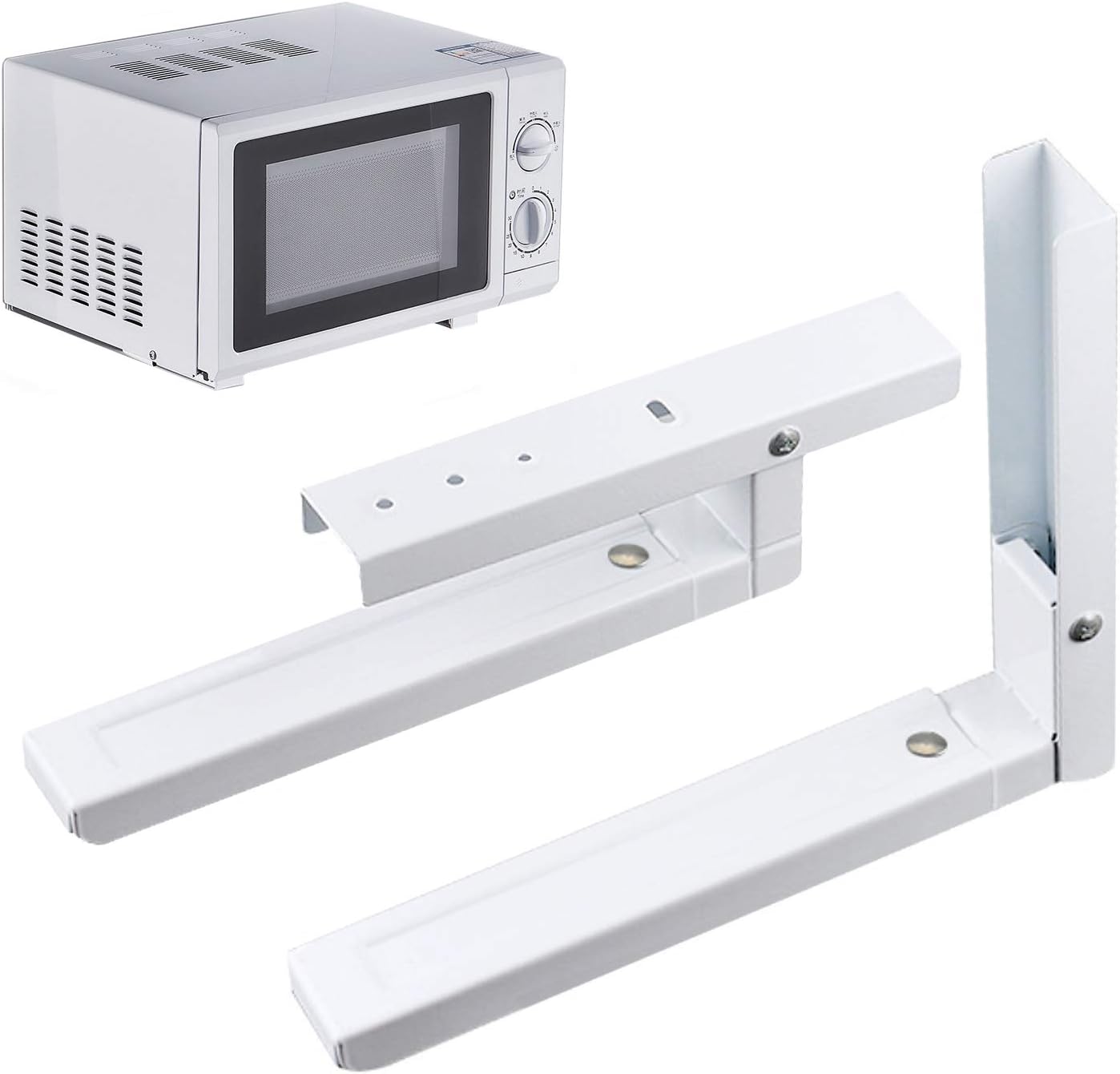 Duchunsheng Floating Microwave Holder Folding Shelf Brackets Black ...