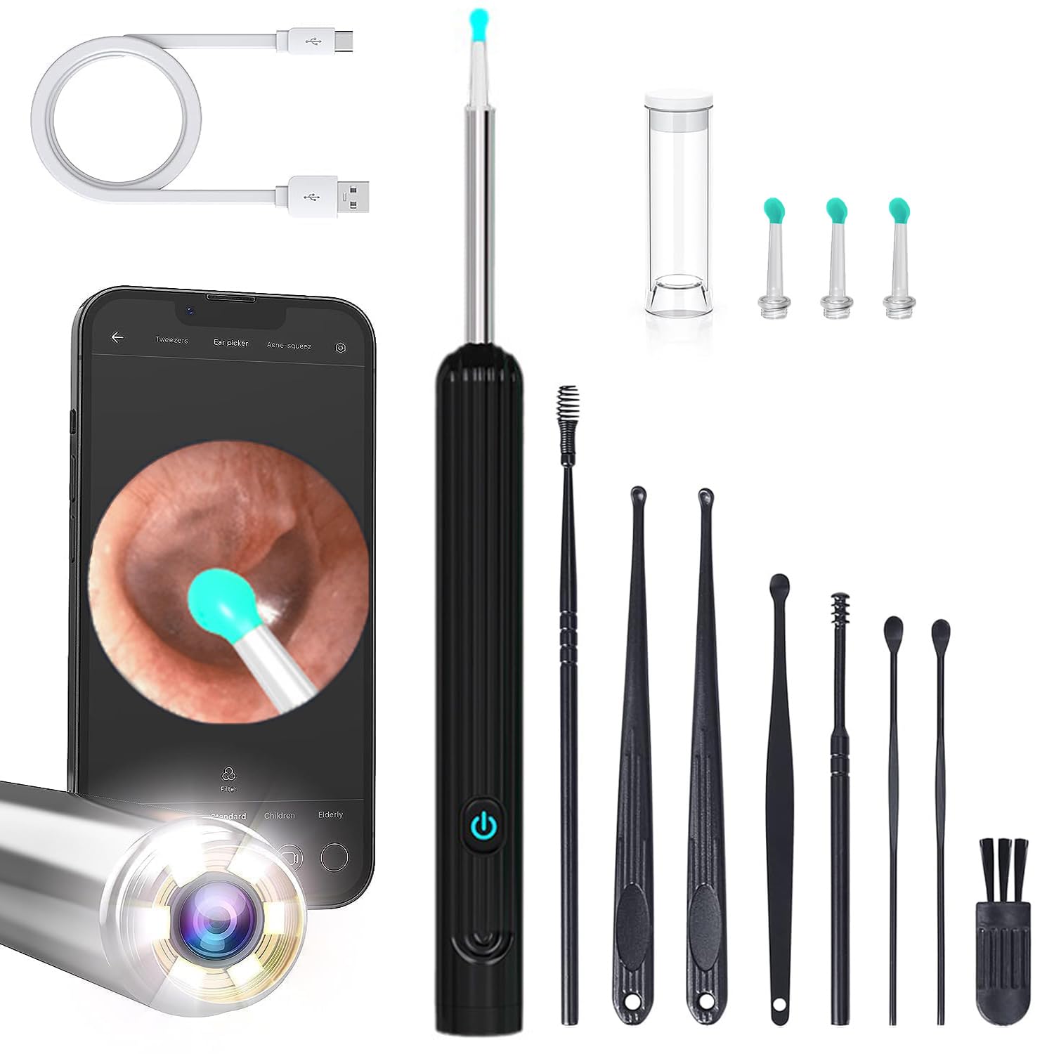 Amazon.com: Ear Wax Removal, Ear Wax Removal Kit with 1080P HD Camera ...