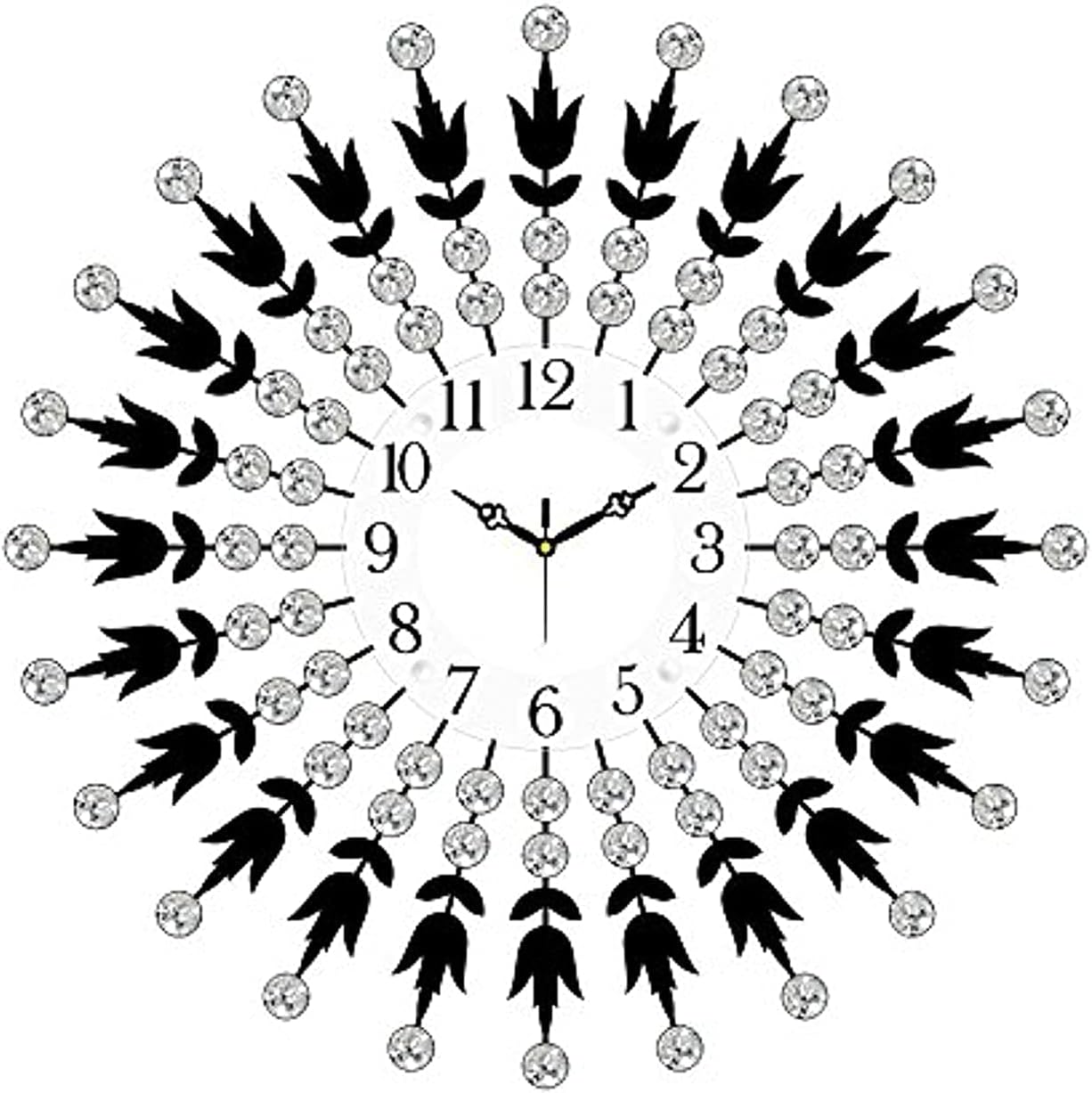 Buy HOMEDECO Decorative Crystal Wall Clock Iron Metal Analog Fancy ...
