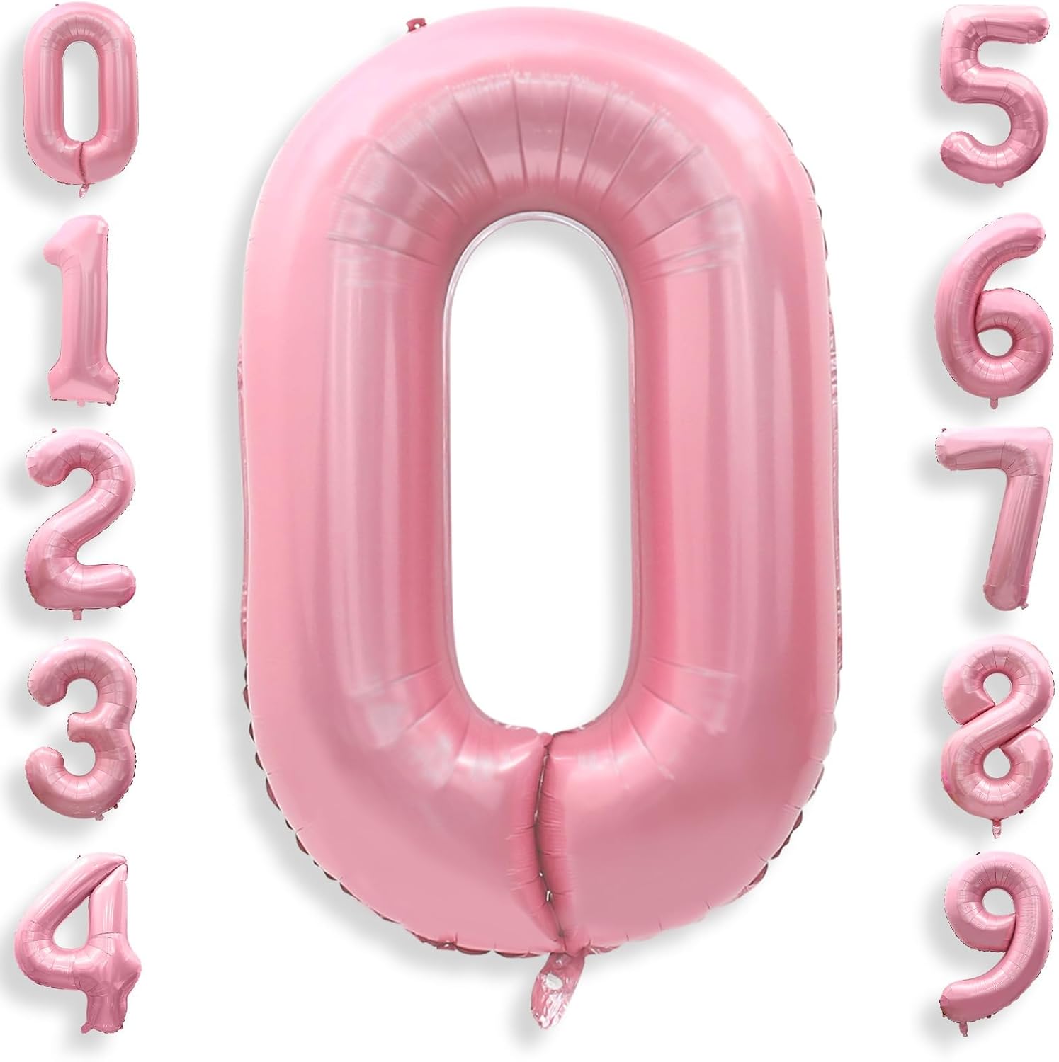 Amazon.com: 40 Inch Pink Number 0 Balloons, Large Balloon Number Foil ...