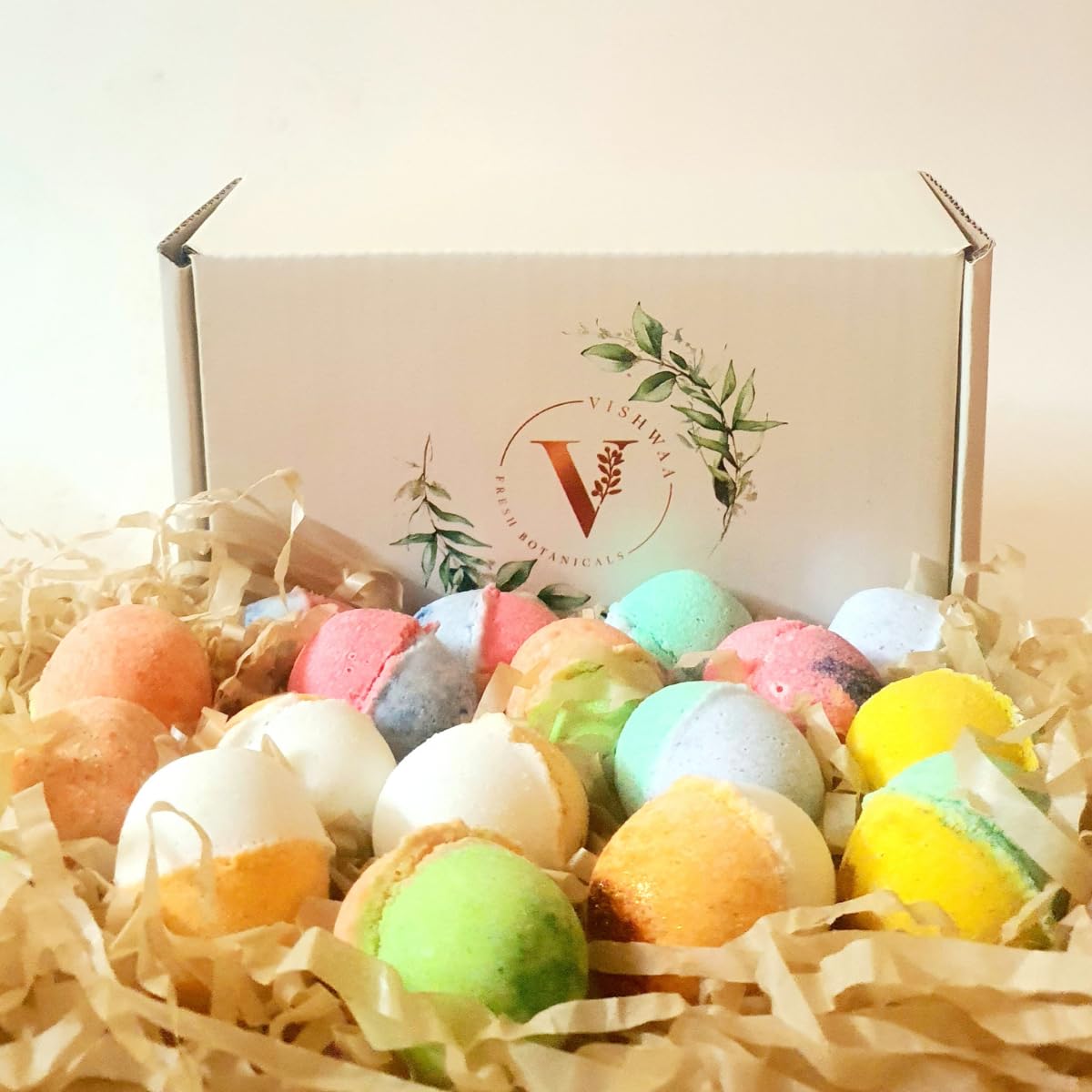Vishwaa Naturals Bath Bombs mini assorted Calming, for fun and relaxation - great gift for kids ...