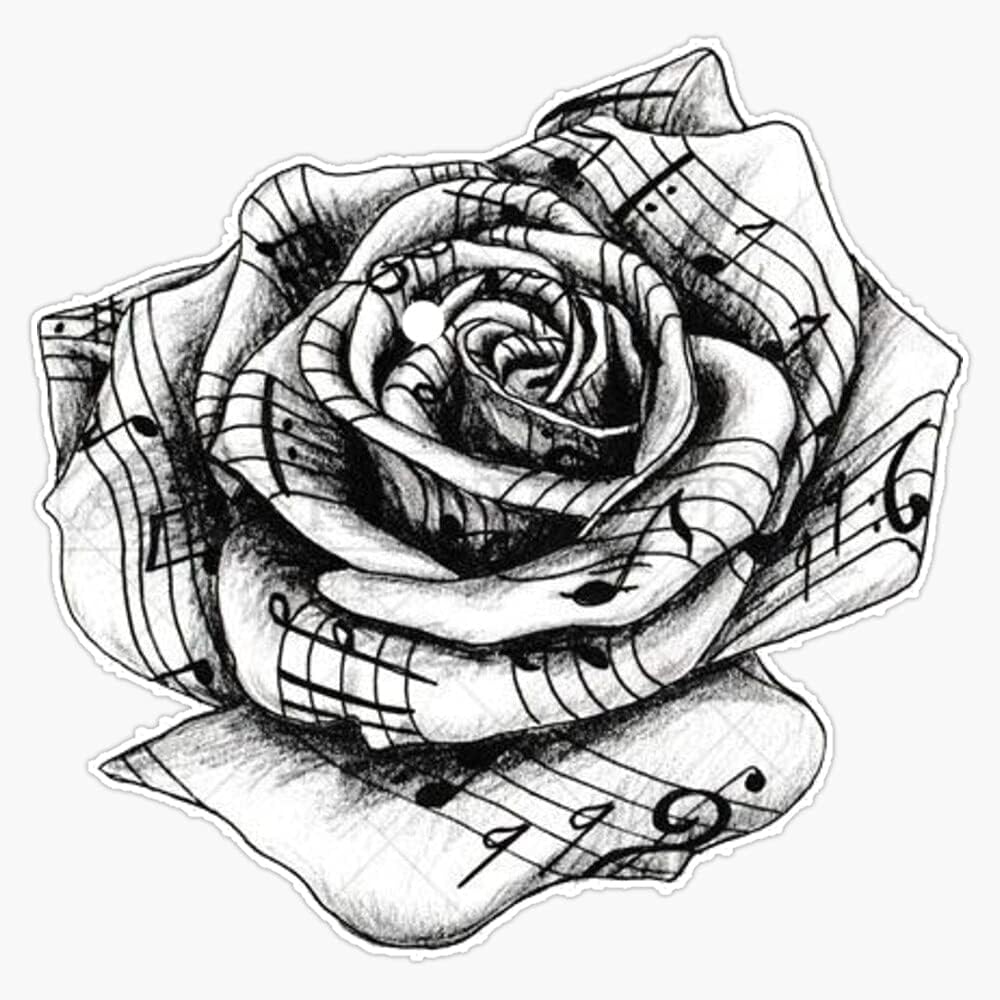 Amazon.com - EB Store Rose Music Notes Vinyl Waterproof Sticker Decal ...