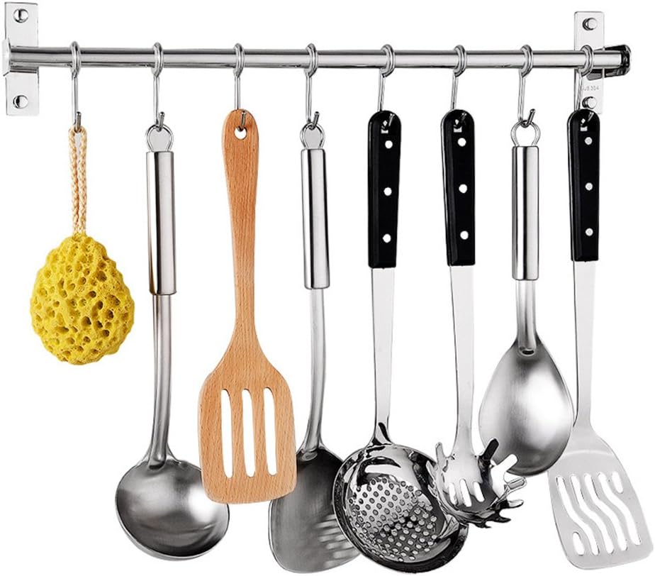 Amazon.com: Kitchen Utensil Rack,Wall Mounted Hanger,Space Saver ...